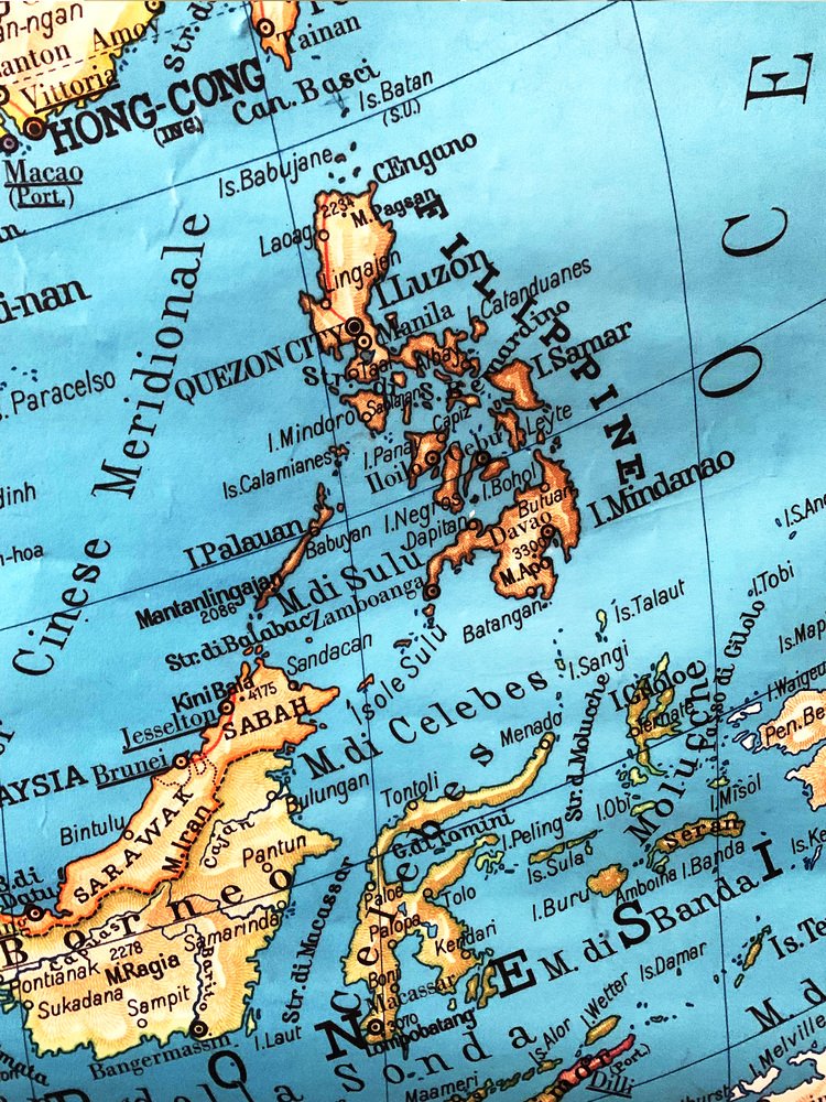 Vintage Paper Asia Map for sale at Pamono