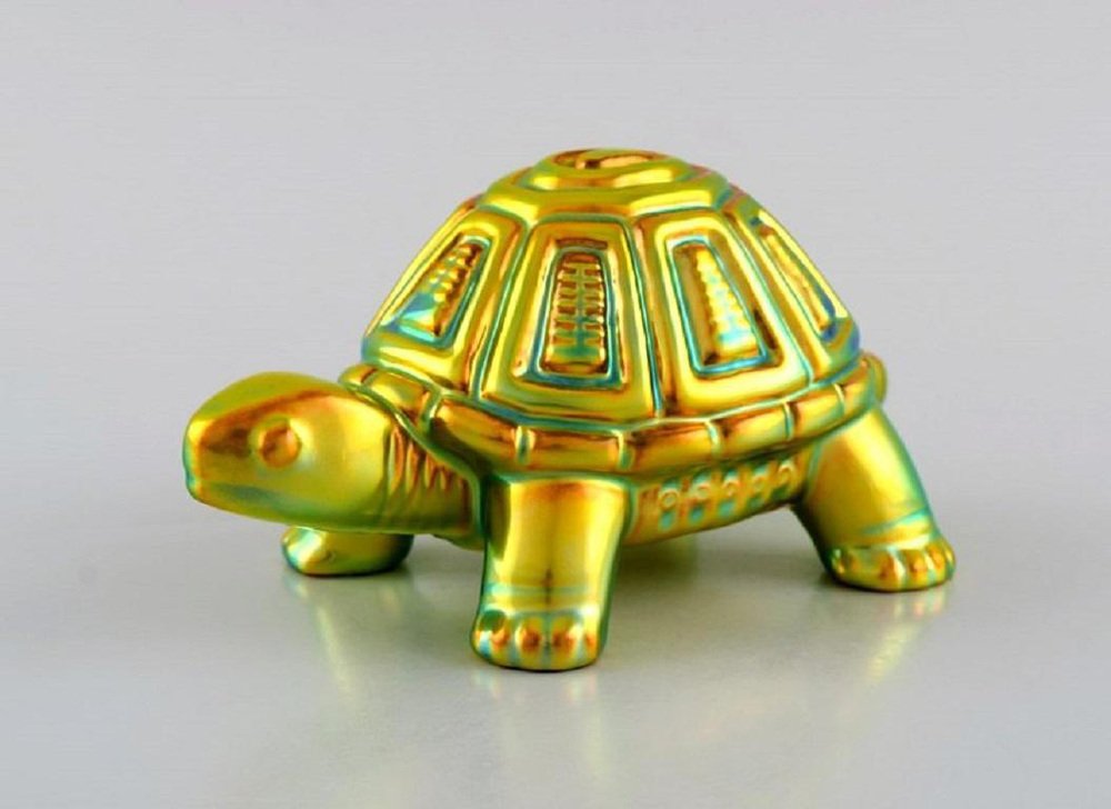 Glazed Ceramic Turtle by Judit Palatine for Zsolnay for sale at Pamono