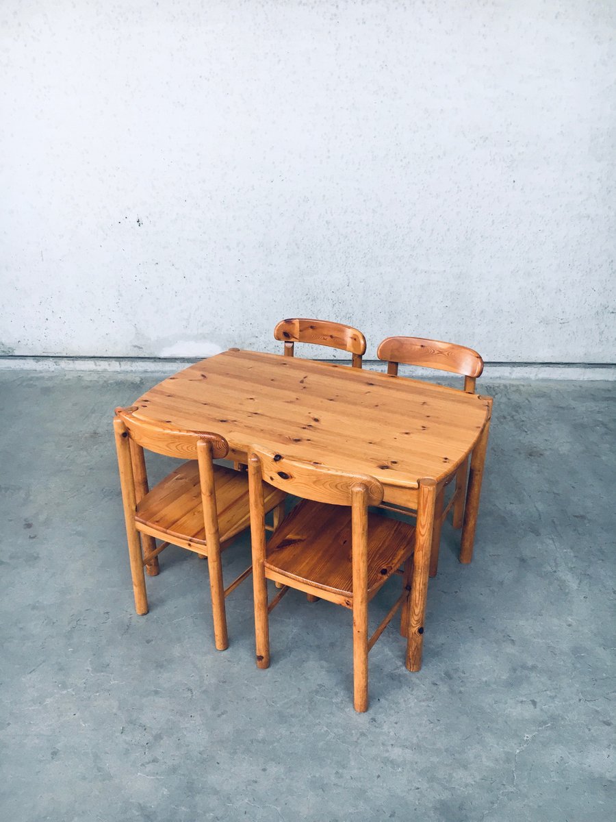 Danish Pine Chairs, 1975, Set of 4 for sale at Pamono