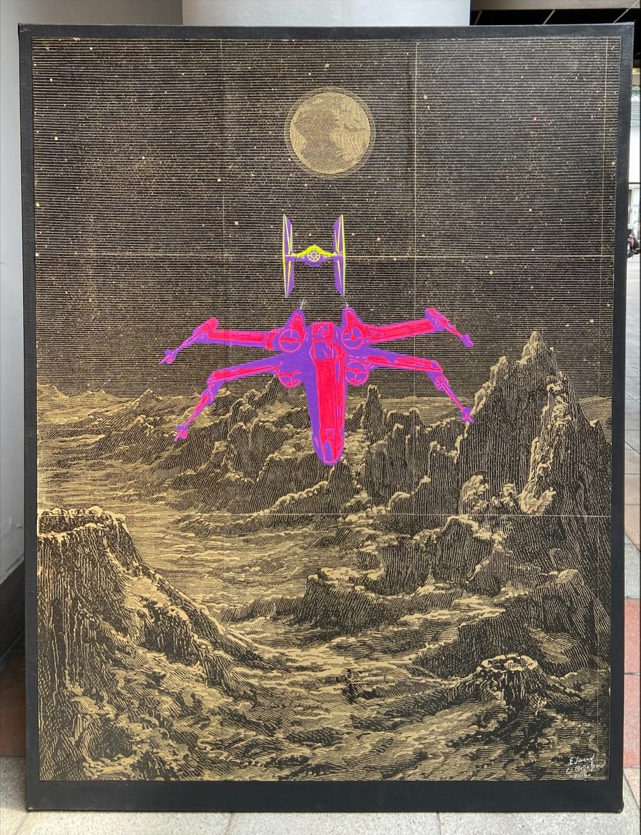 Edmond Li Bellefroid, Attack, Collage & Acrylic on Canvas, Framed for ...