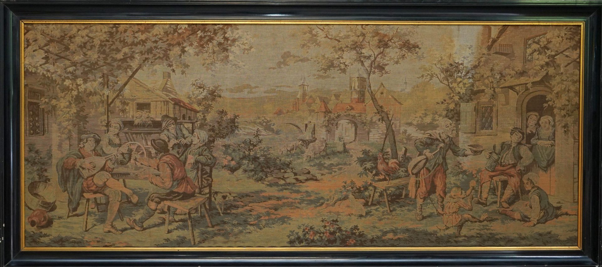 Large French Napoleon III Embroidered Tapestry, 1860s for sale at Pamono