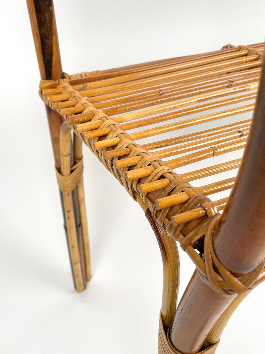 Mid-Century Italian Franco Albini Style Console Table in Rattan and ...