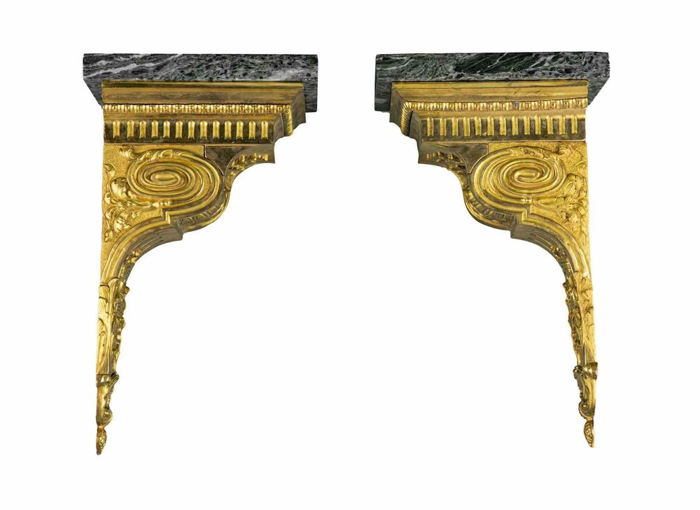Antique Bronze Shelves, Set of 2 for sale at Pamono