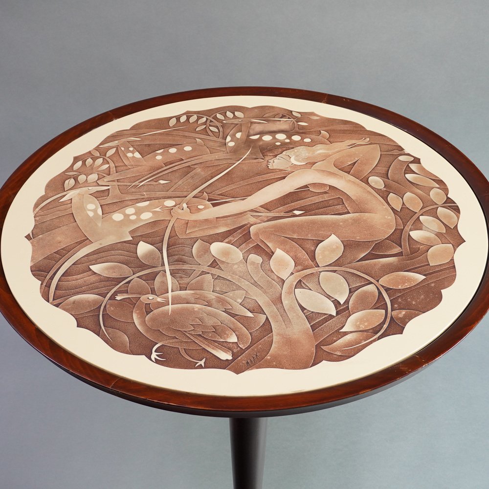 Motif of the Hunting Goddess Diana Table by Maurice Jallot for sale at ...