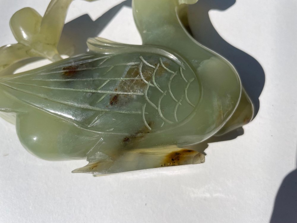 Antique Carved Jade Bird Sculpture, China, 20th-Century for sale at Pamono