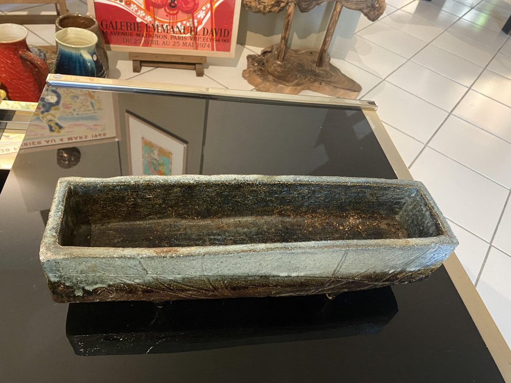Rectangular Ceramic Planter on Round Base for sale at Pamono