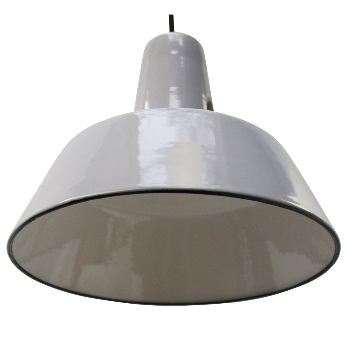 Dutch Dark Grey Enamel Vintage Industrial Factory Pendant Lights from ...