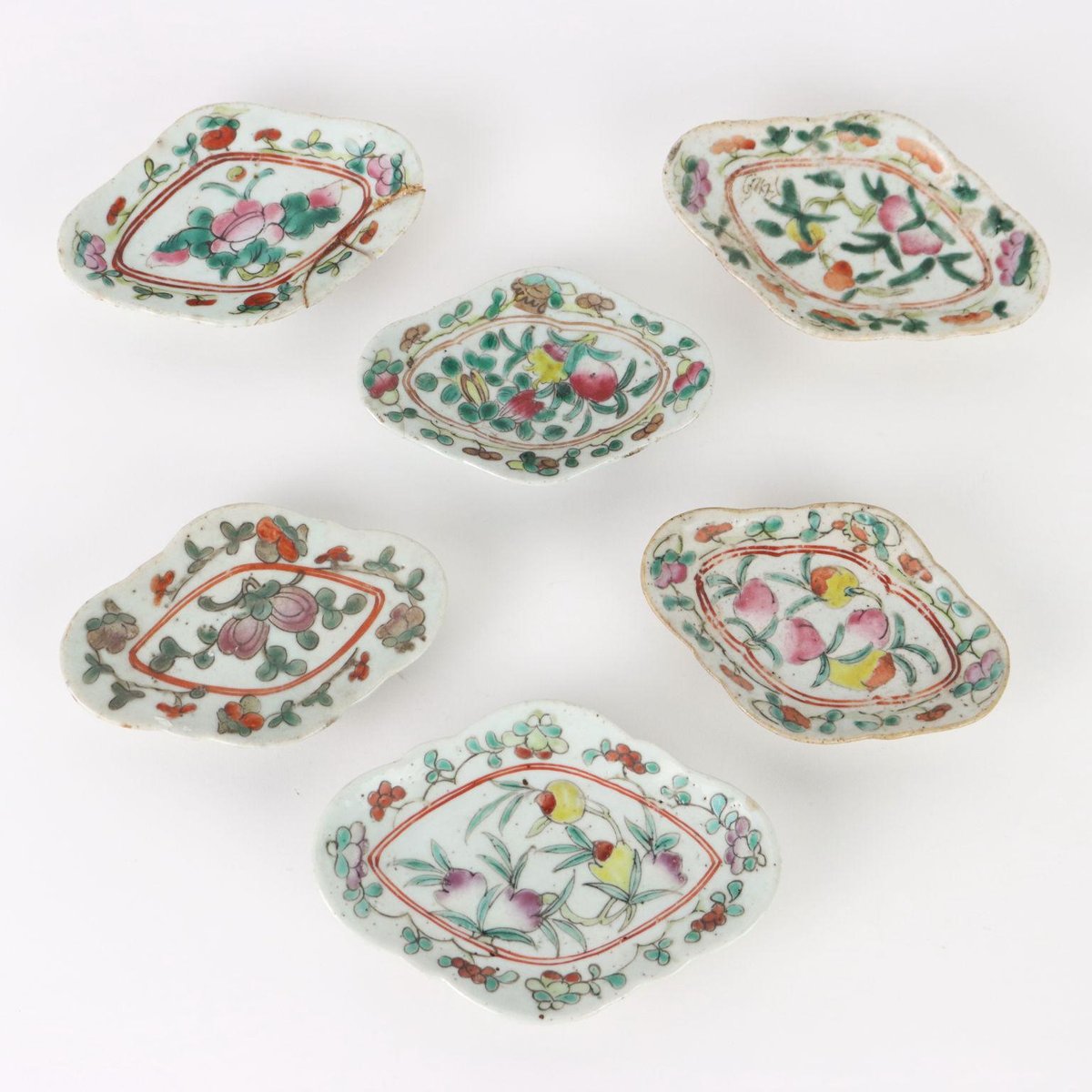 Porcelain Saucers, Set of 6 for sale at Pamono