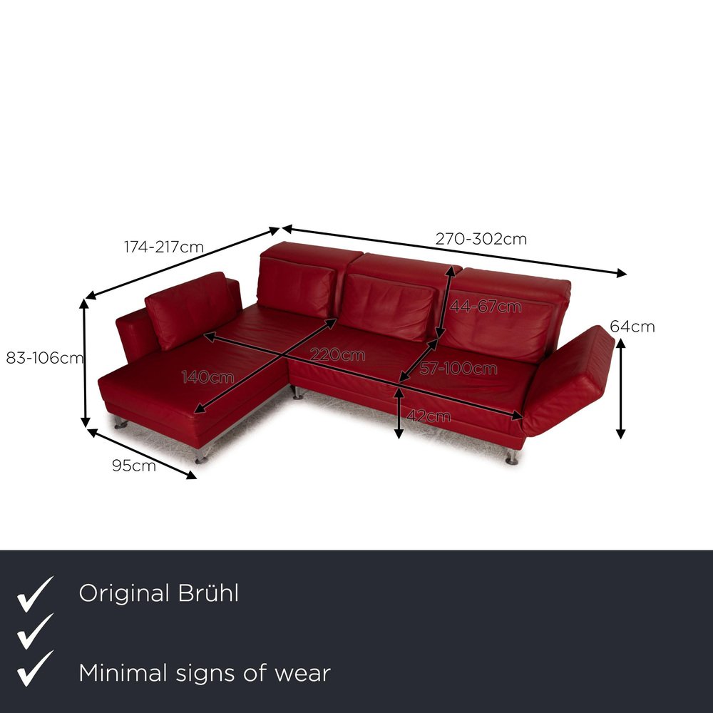 Moule Sofa aus Leder von Brühl bei Pamono kaufen