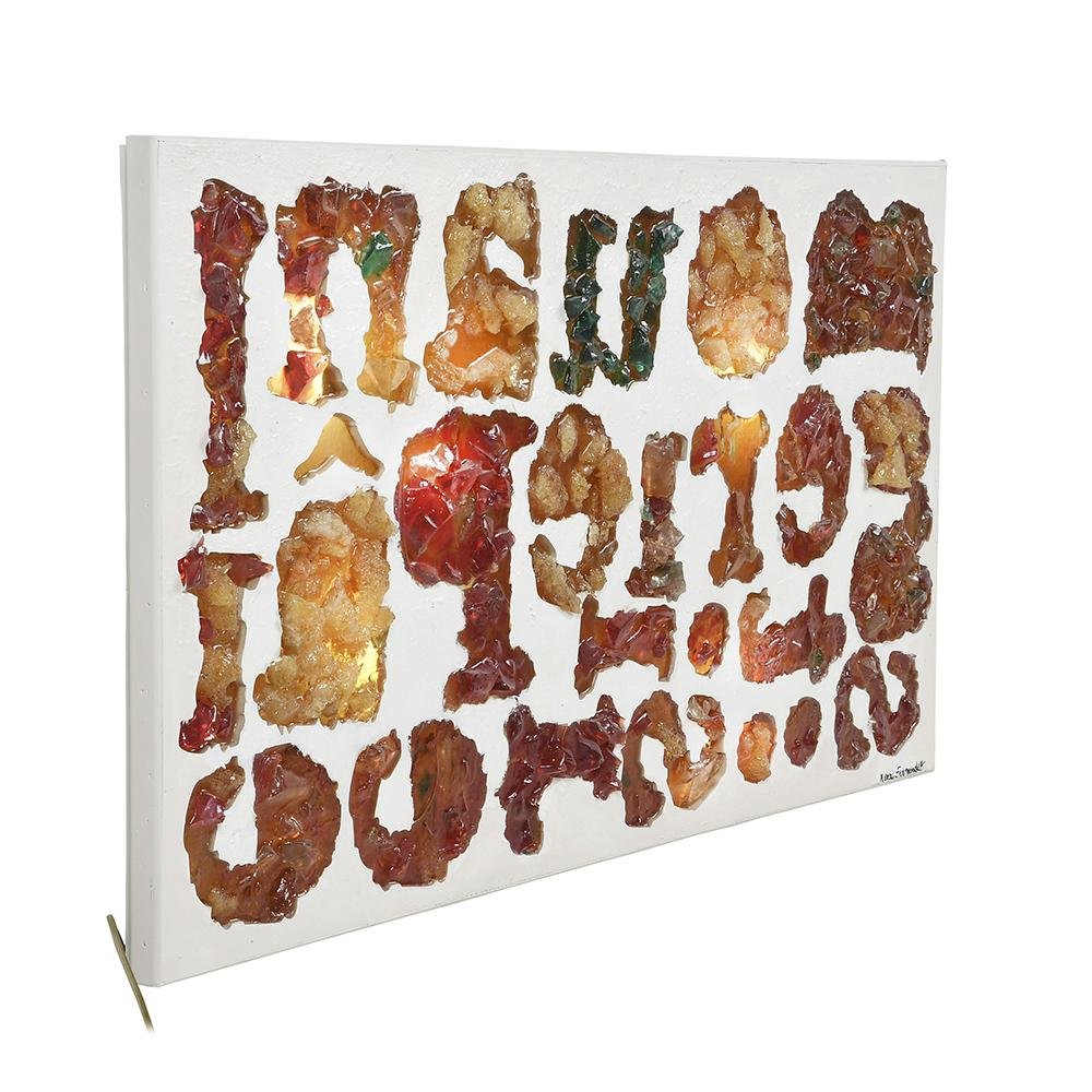 Henri Fernandez, Composition of Letters, 1970s, Fractal Resin Wall ...