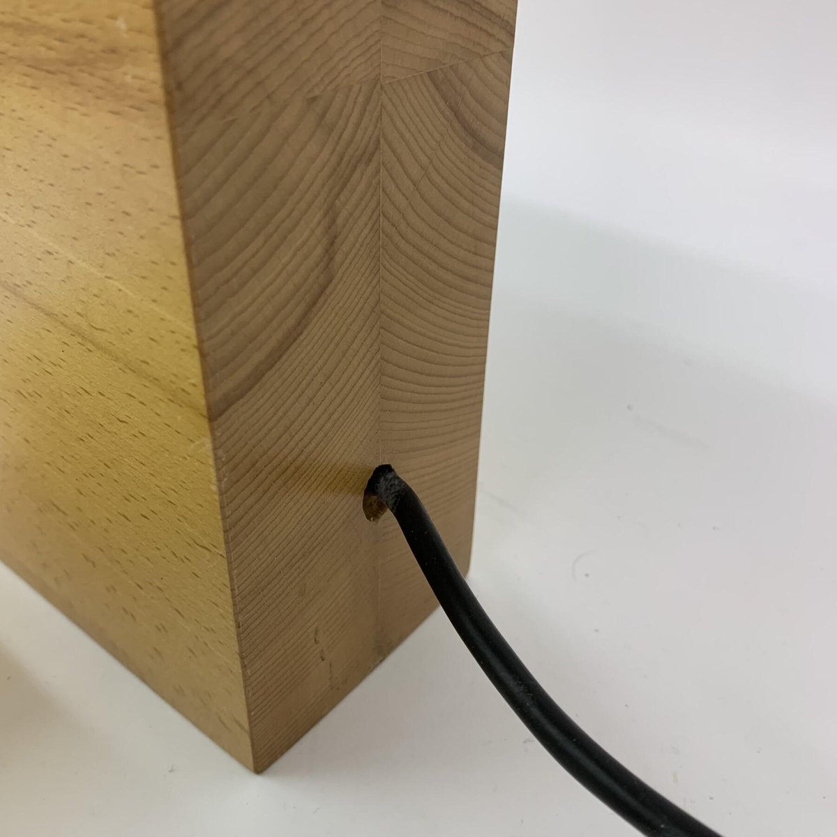 Mid-Century Solid Wood Block Table Lamp, 1970s for sale at Pamono