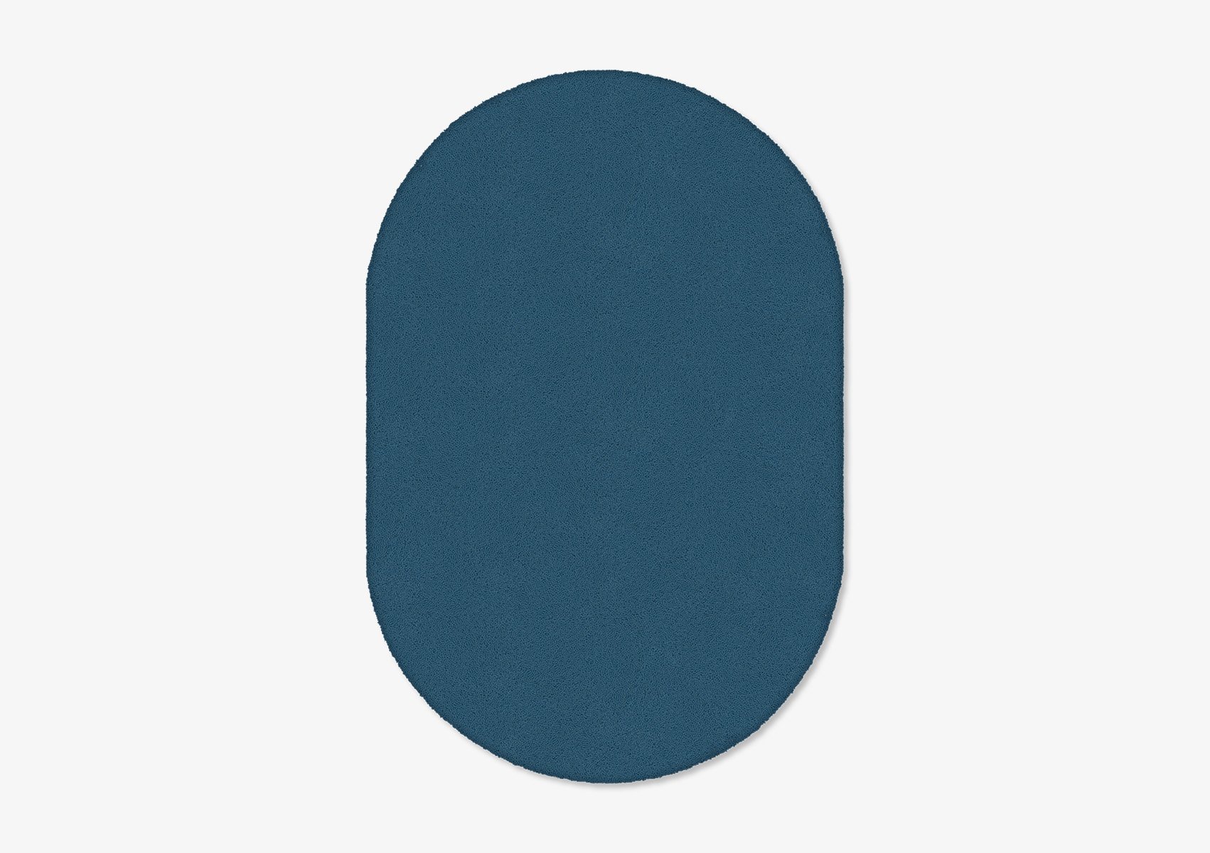 Dark Blue Oval Plain Rug from Marqqa for sale at Pamono