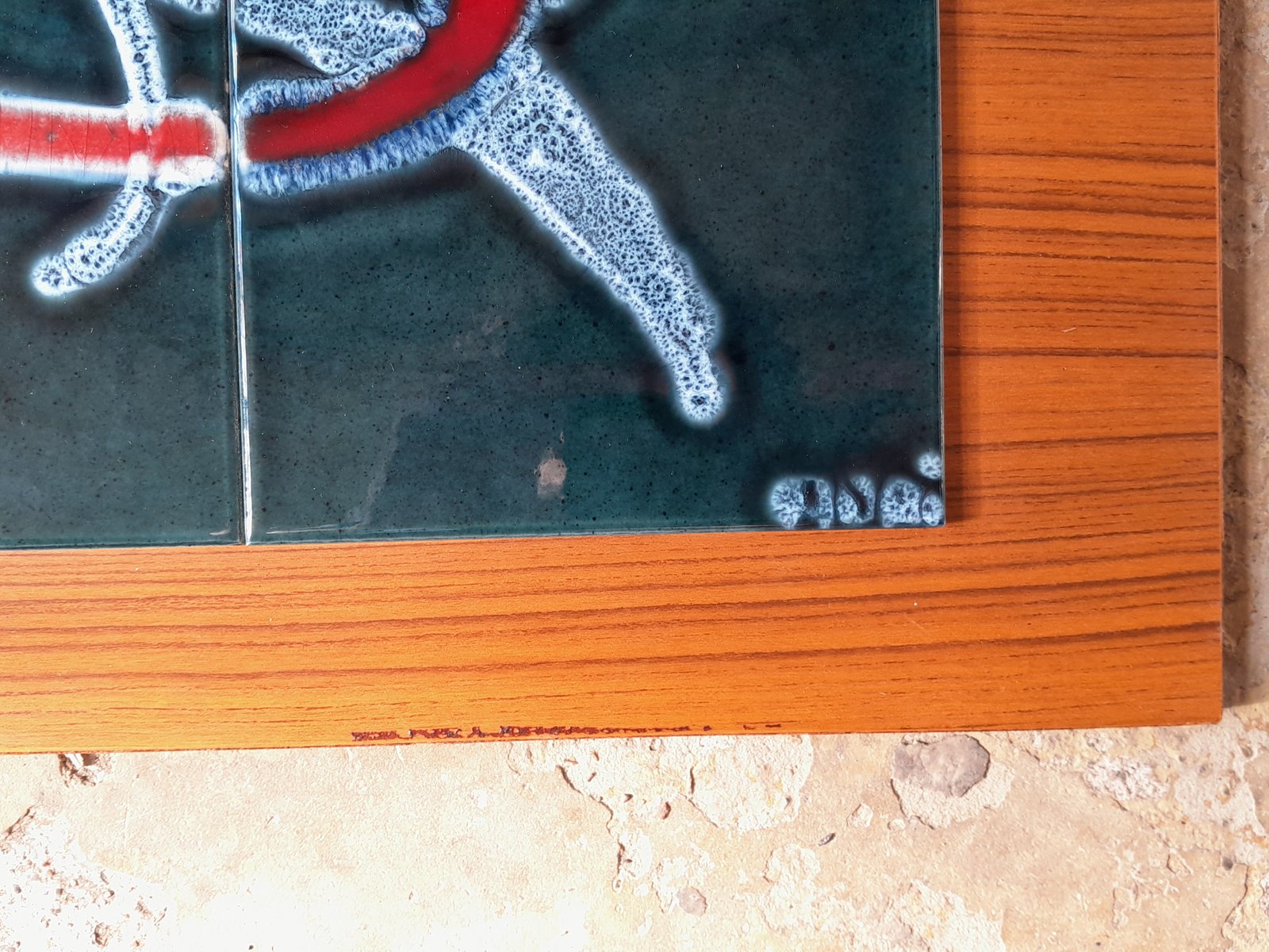 Vintage Ceramic Plaque with Abstract Patterns for sale at Pamono