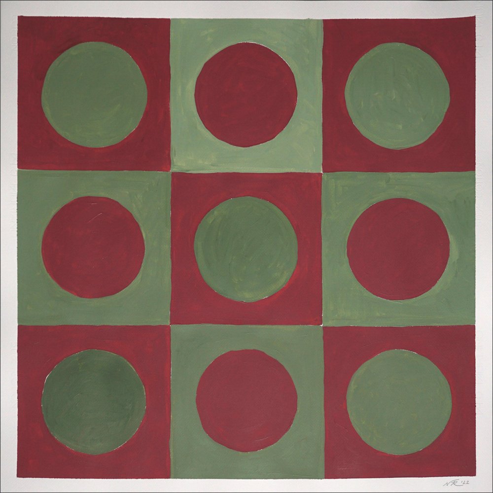 Natalia Roman, Forest Tile Grid, 2022, Acrylic on Watercolor Paper for ...