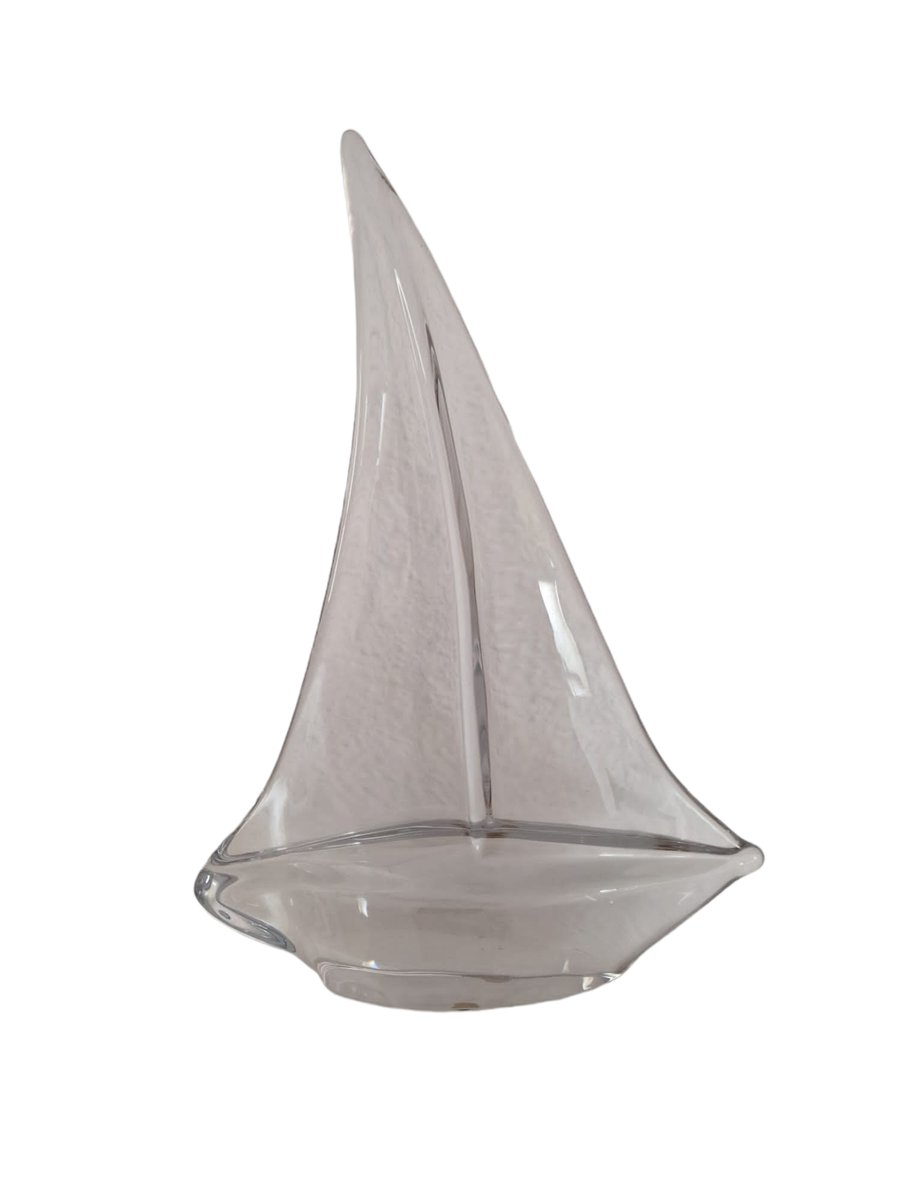 Large Crystal Sailboat from Daum, France for sale at Pamono