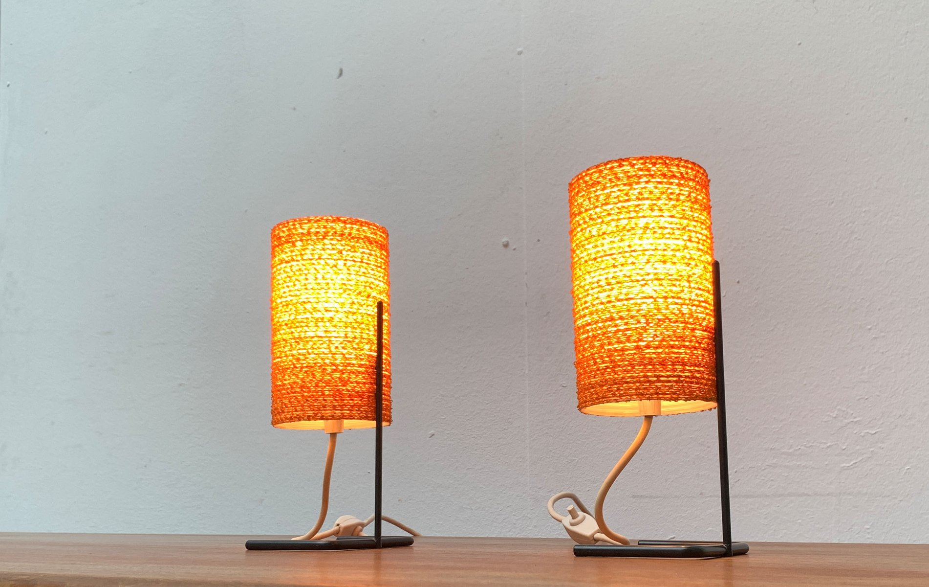 Mid-Century String Table Lamp, 1960s, Set of 2 for sale at Pamono