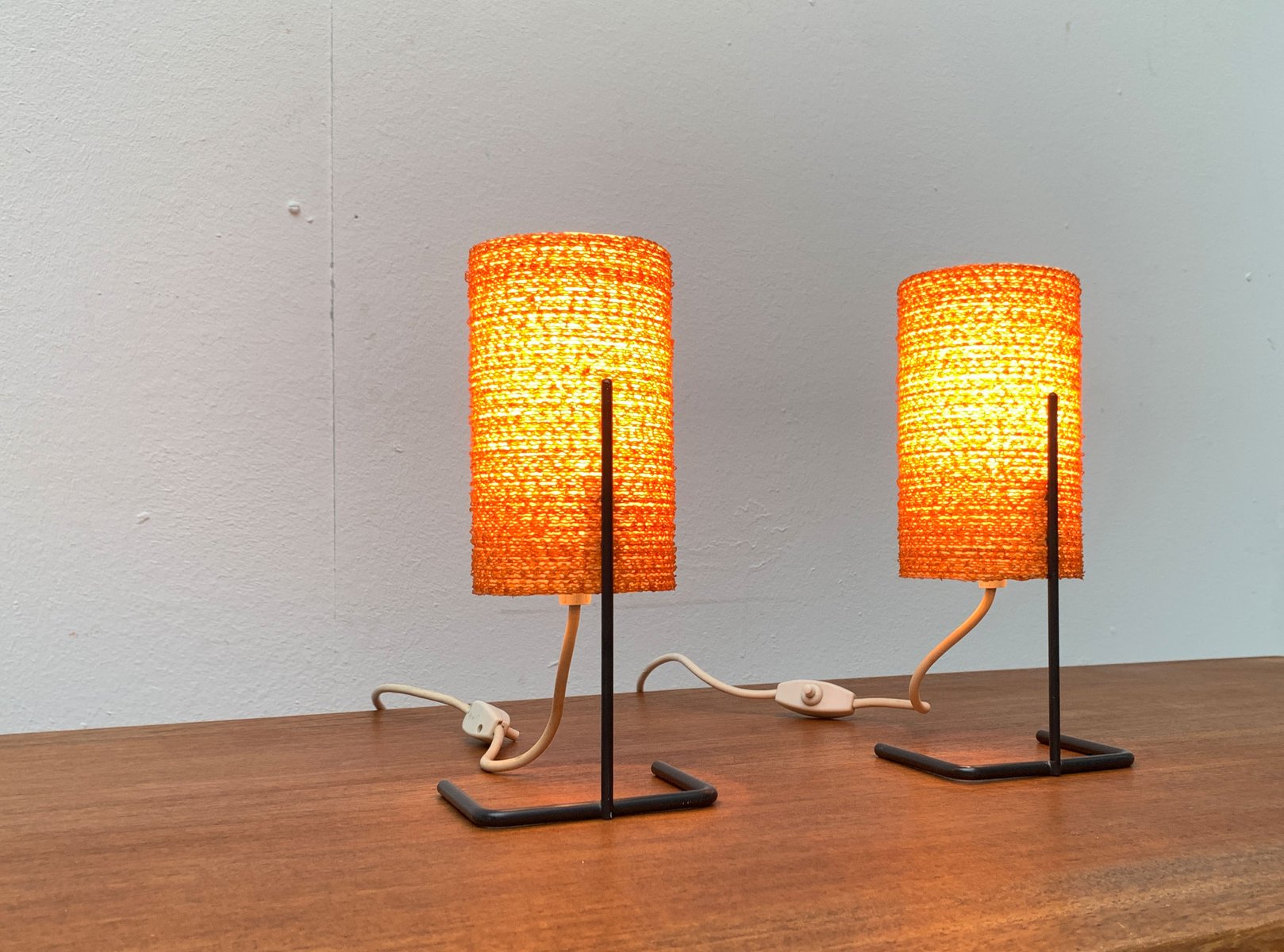 Mid-Century String Table Lamp, 1960s, Set of 2 for sale at Pamono