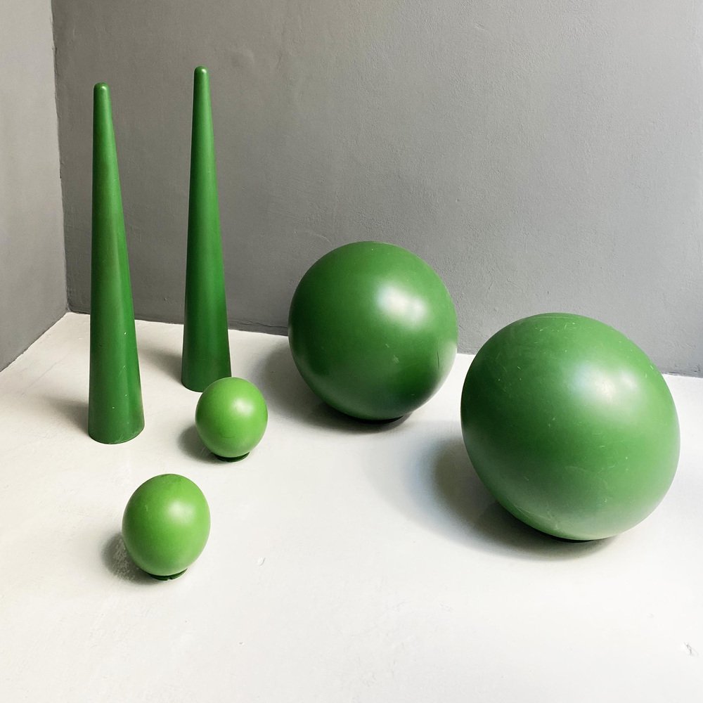 Italian Modern Green Plastic Props from Scenography, 1990s, Set of 6 ...