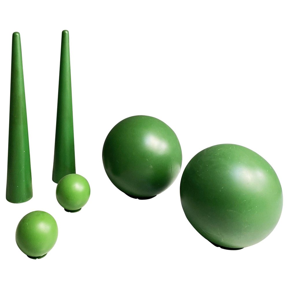Italian Modern Green Plastic Props from Scenography, 1990s, Set of 6 ...
