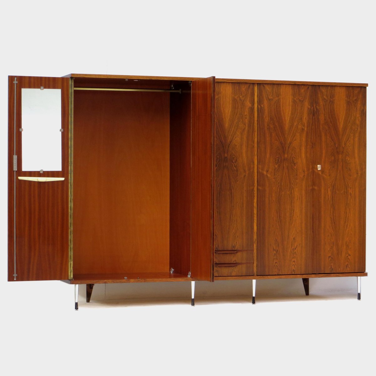 Mid-Century Modern Wardrobe in Rosewood for sale at Pamono