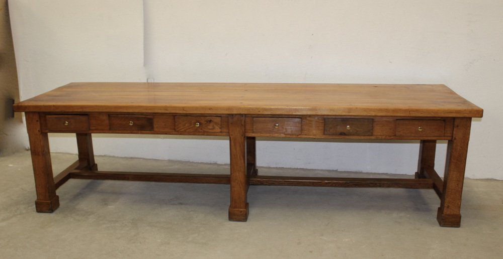 Large Community Table in Walnut and Oak for sale at Pamono