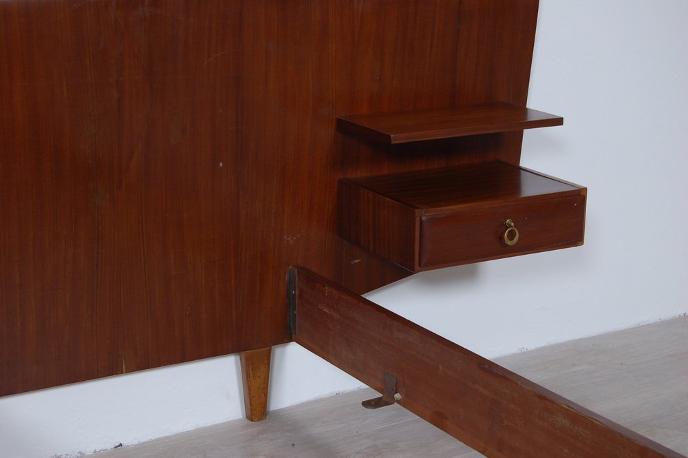 Set of Single Bed Structure with Bedside Table, 1950s for sale at Pamono