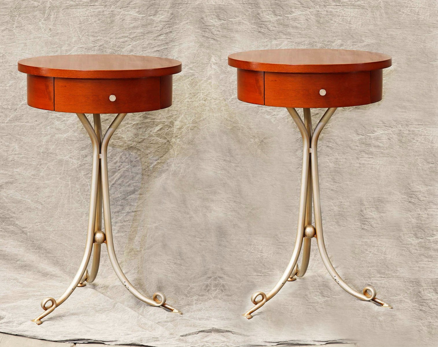 Auxiliary Table in Cherry and Steel for sale at Pamono