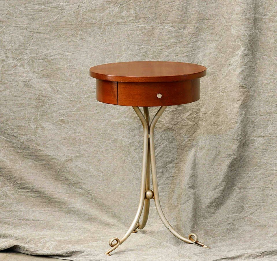 Auxiliary Table in Cherry and Steel for sale at Pamono