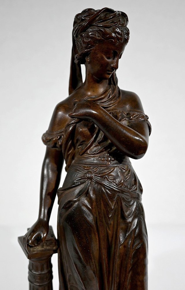 E. Bouret, Sculpture of a Woman, 19th-Century, Bronze for sale at Pamono
