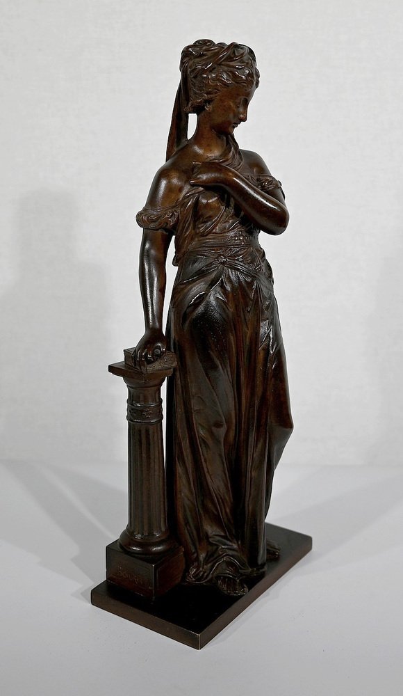 E. Bouret, Sculpture of a Woman, 19th-Century, Bronze for sale at Pamono