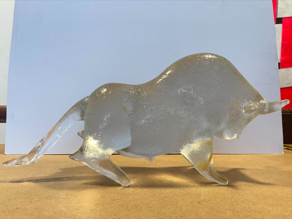 Vintage Murano Glass Bull Figurine, 1980s for sale at Pamono