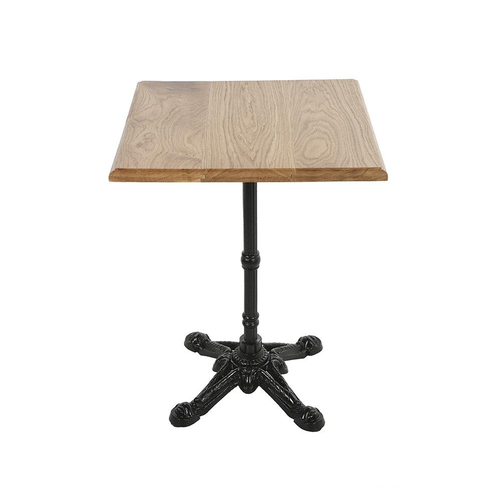 Square Bistro Table in Wood & Cast Iron for sale at Pamono