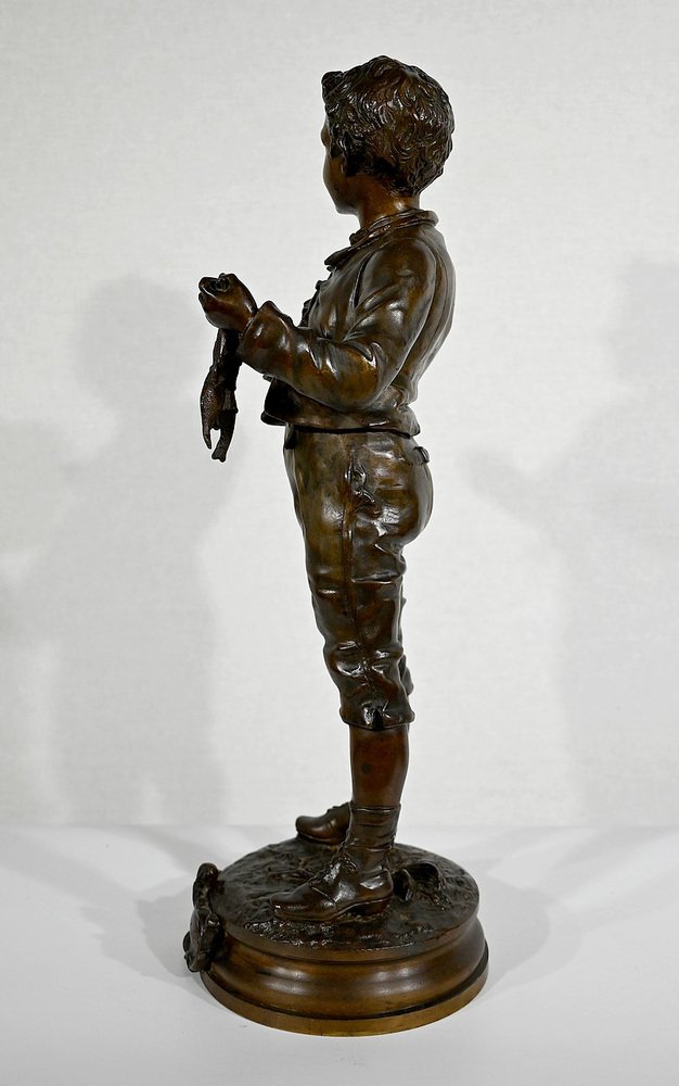 C. Anfrie, Bonne Pêche, 19th-Century, Bronze for sale at Pamono