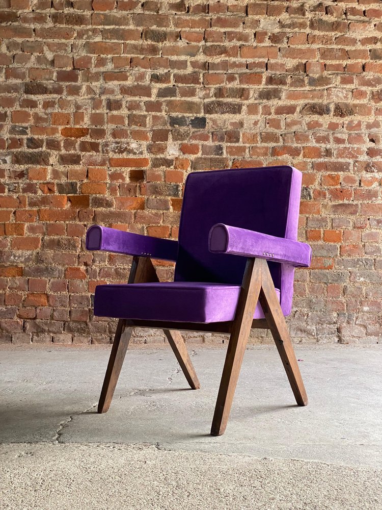 PJ-010803 Committee Chair in Purple by Pierre Jeanneret, 1953s for sale ...