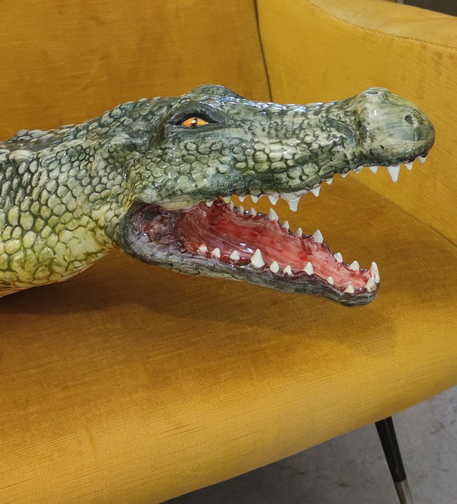 Crocodile Ceramic Sculpture, Italy, 1960s for sale at Pamono