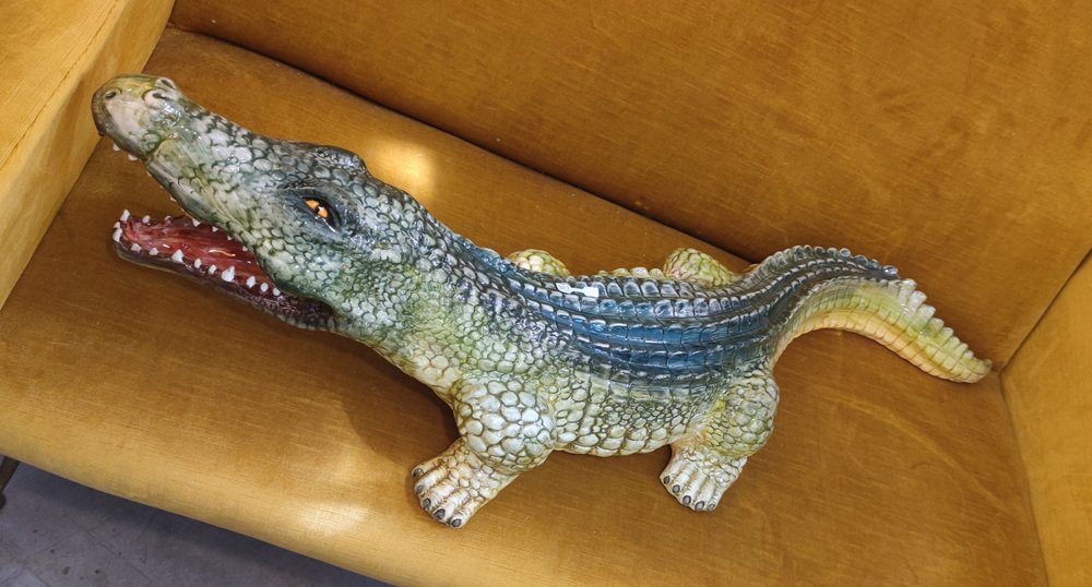 Crocodile Ceramic Sculpture, Italy, 1960s for sale at Pamono