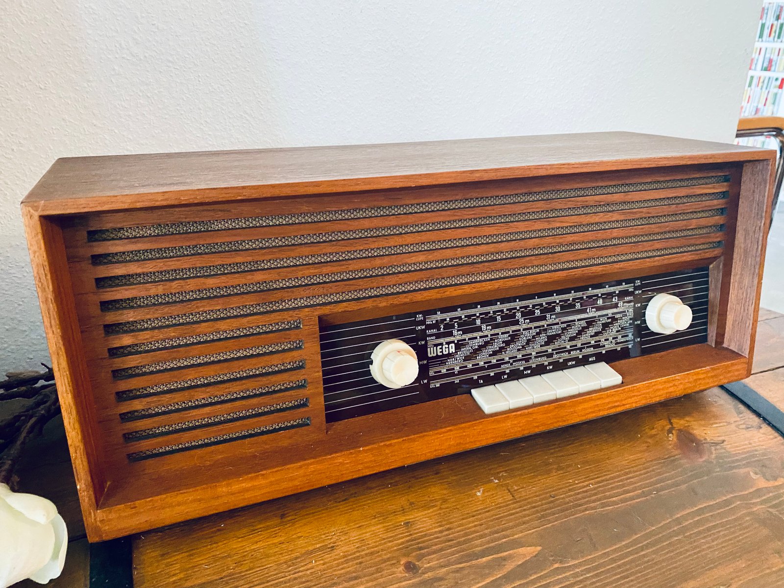 Teak Type 119 Tube Radio from Wega, 1960s for sale at Pamono