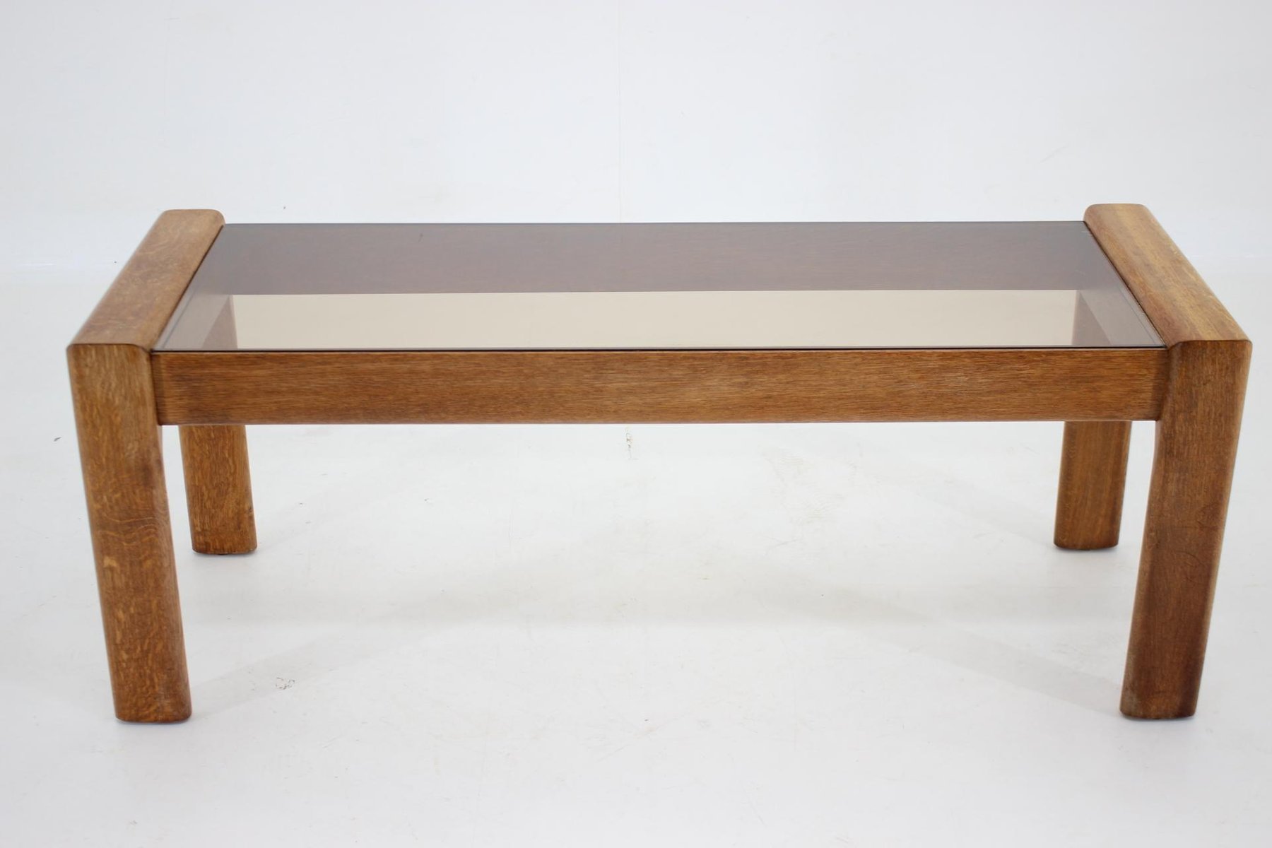 Oak and Glass Coffee Table, Finland, 1960s for sale at Pamono