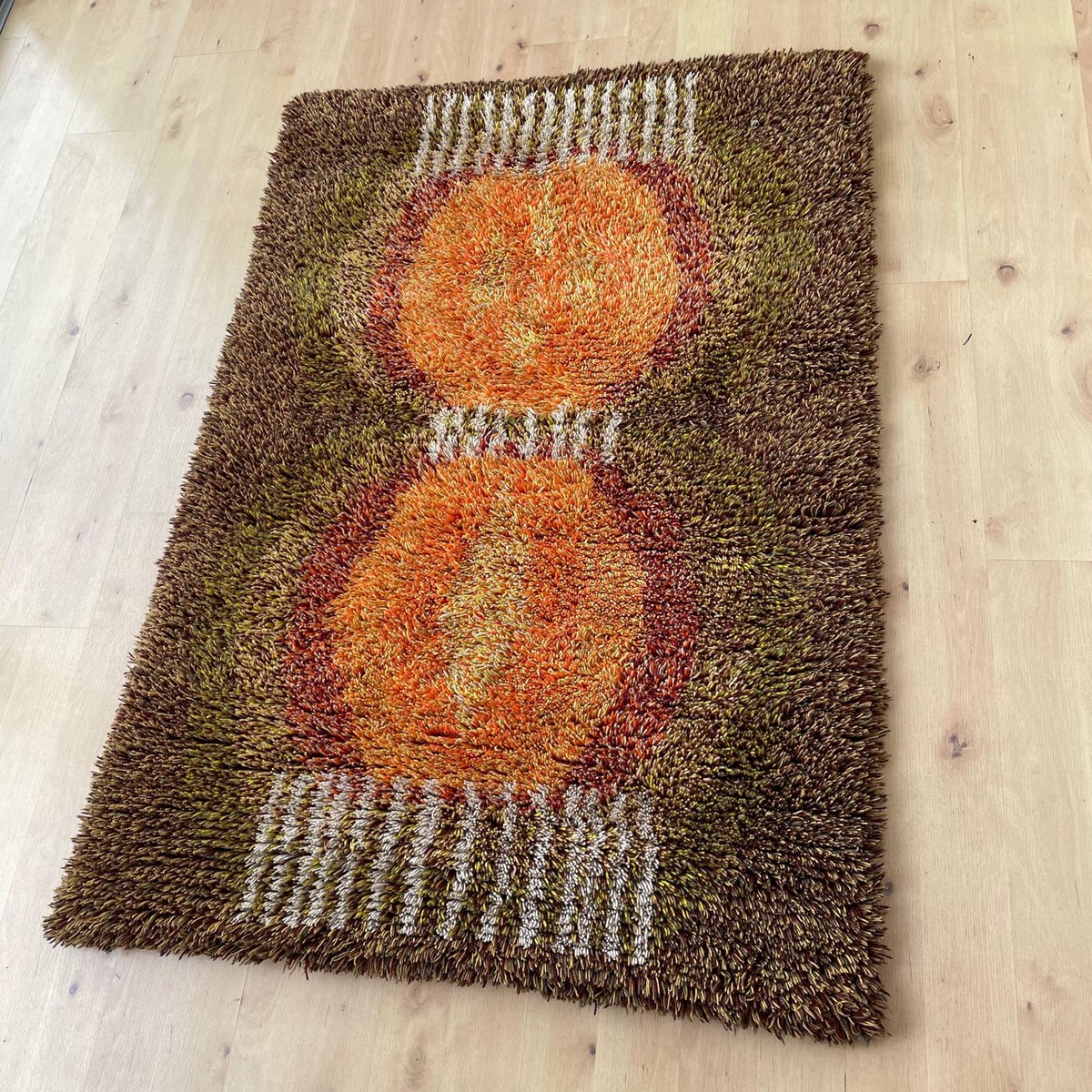 Scandinavian High Pile Abstract Rya Rug Carpet, Finland, 1960s for sale ...