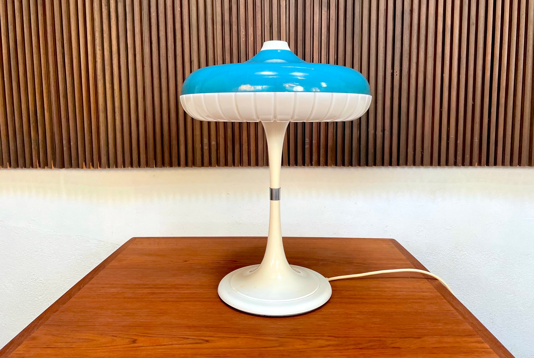 Large Metal and Plastic Siform Table Lamp from Siemens, 1960s for sale ...