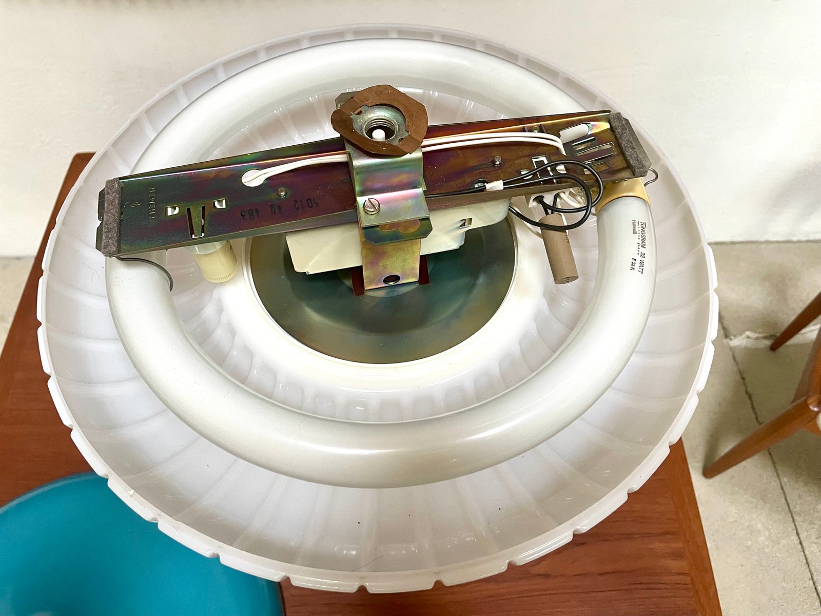 Large Metal and Plastic Siform Table Lamp from Siemens, 1960s for sale ...