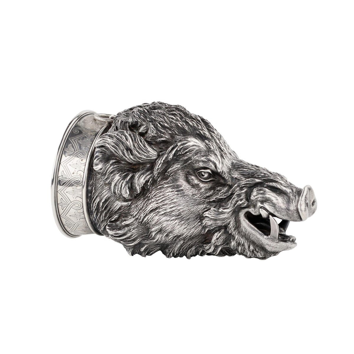 Silberner Hängender Kelch in Wildschweinkopf-Optik bei Pamono kaufen