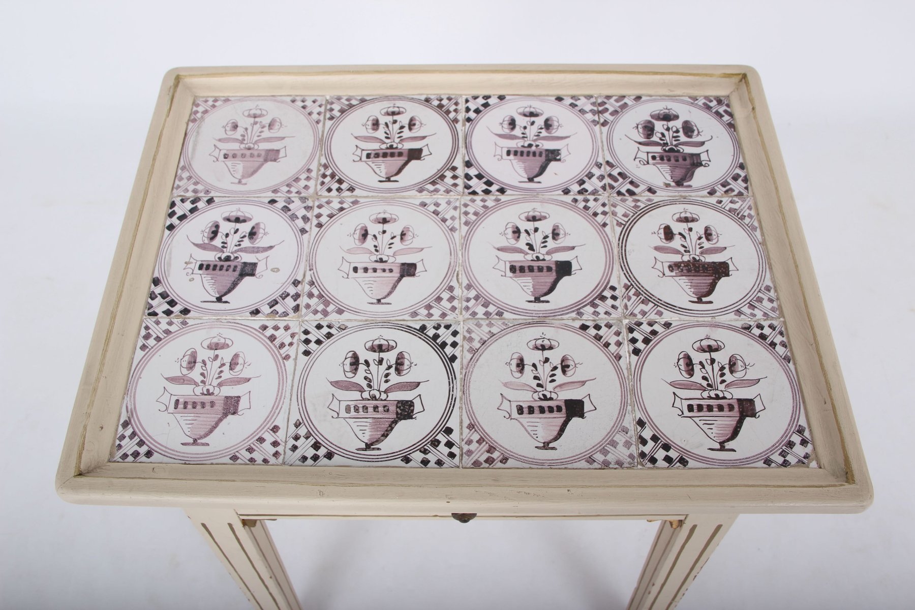 Danish Console Table with Dutch Tiles for sale at Pamono