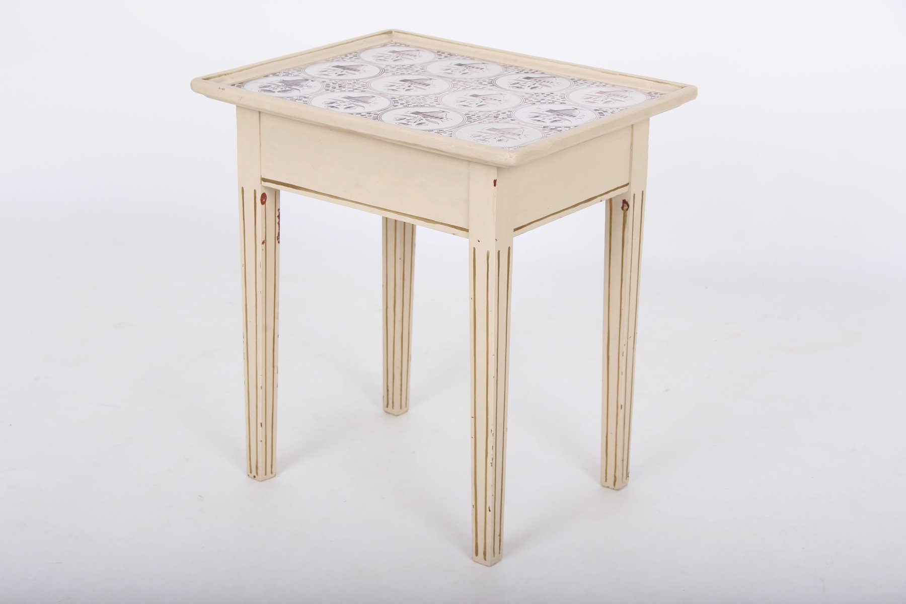 Danish Console Table with Dutch Tiles for sale at Pamono