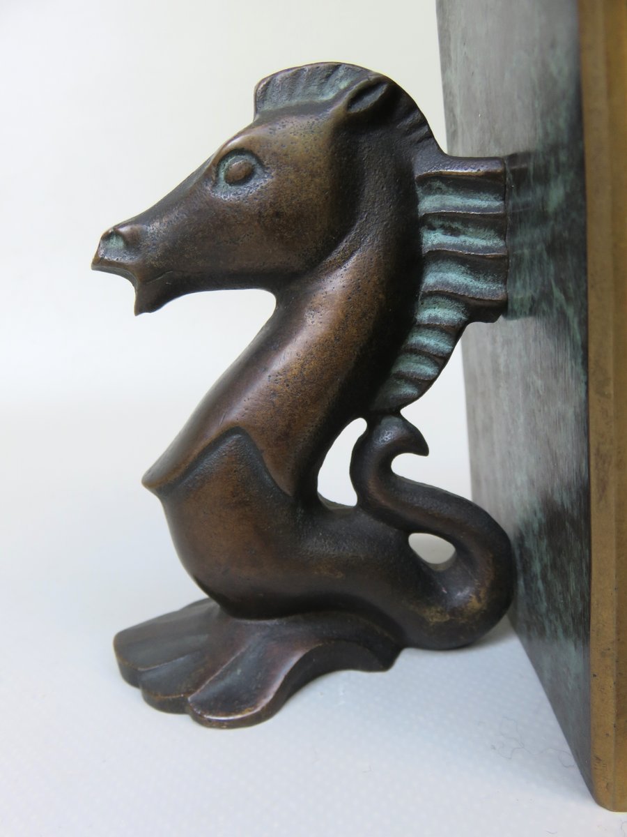 Sea Horse Bookends in Bronze, 1950s, Set of 2 for sale at Pamono
