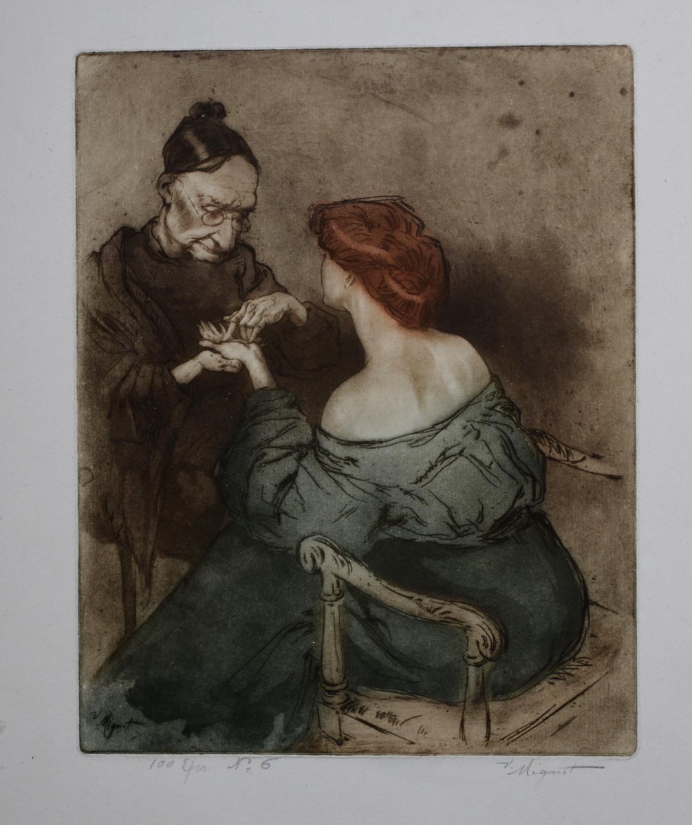 Victor Mignot, La bonne aventure, 1910, Original Radierung & Aquatinta ...