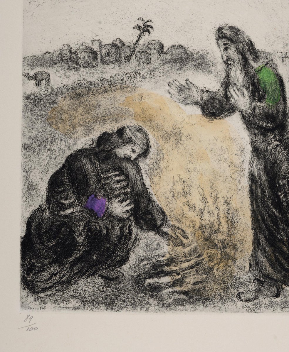 Marc Chagall Elie Et La Veuve De Sarepta 1958 Original Radierung Bei