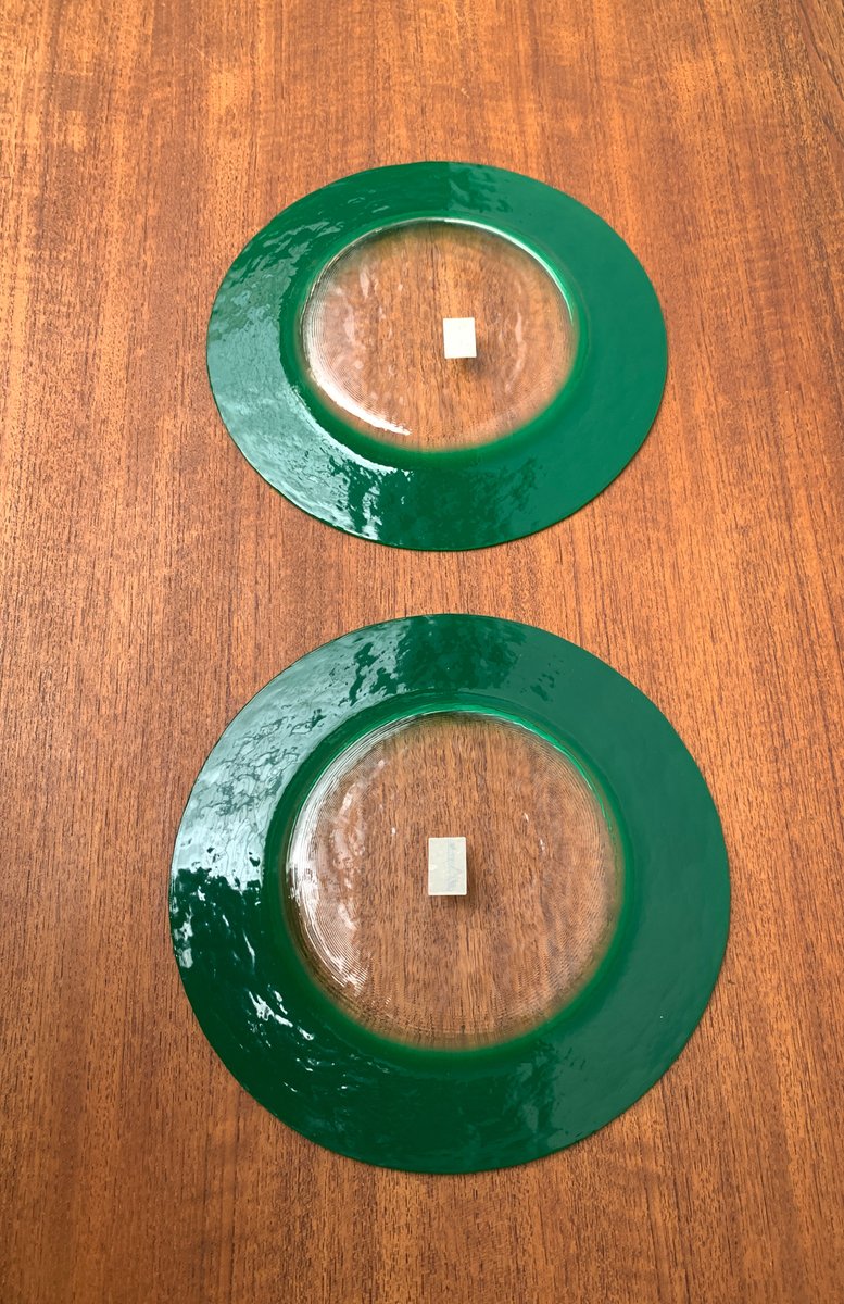 Vintage Postmodern Italian Glass Plates from Diangelo, Set of 2 for ...