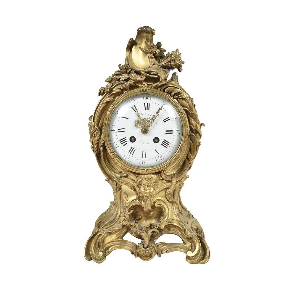 Louis XV Bronze Clock for sale at Pamono