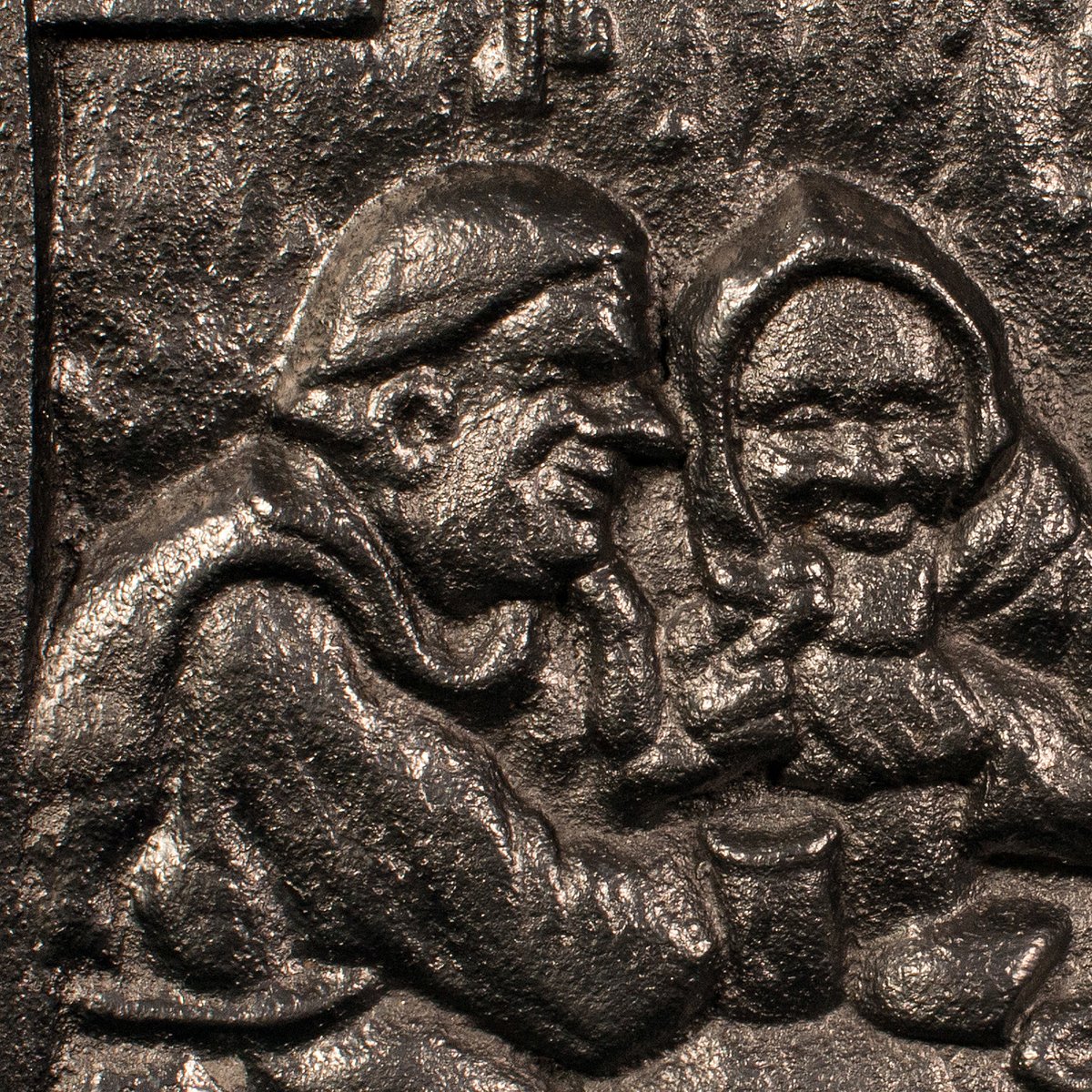 Antique Decorative Cast Iron Fire Back Panel, 1900s for sale at Pamono